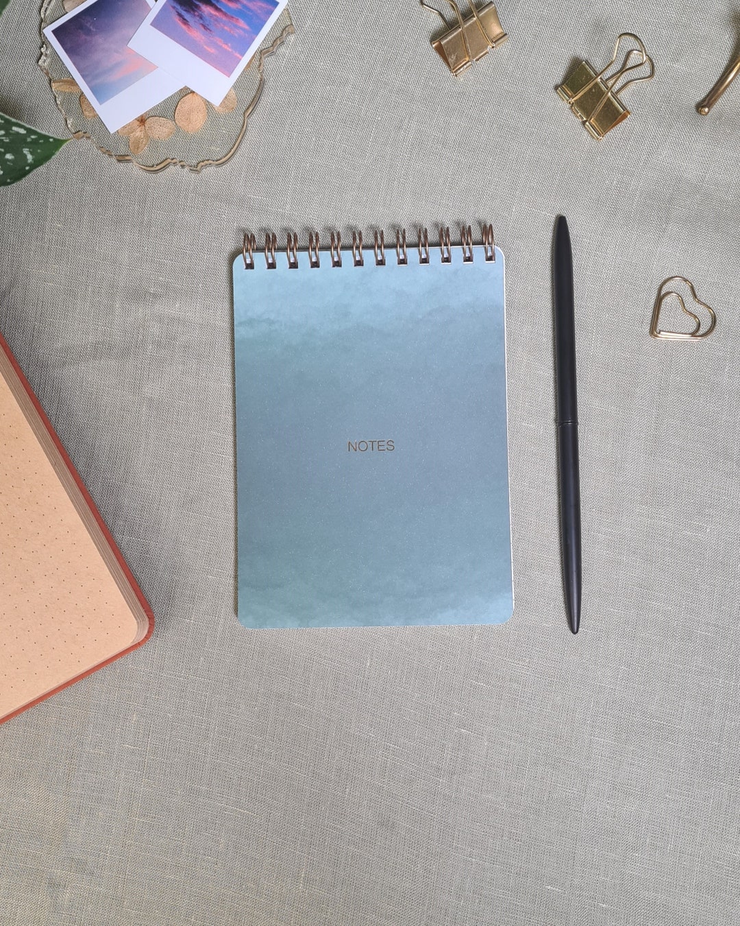 A6 Notes Notepad Green Notepad With Gold Spiral Binding 40 Lined Notes ...