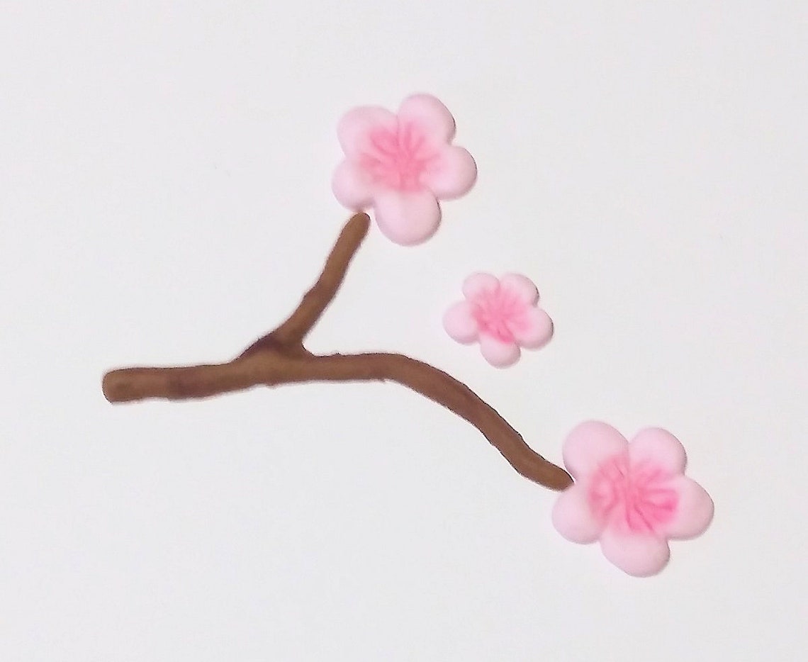 Fondant Cherry Blossom Branch and Flowers Cake Decoration. - Etsy