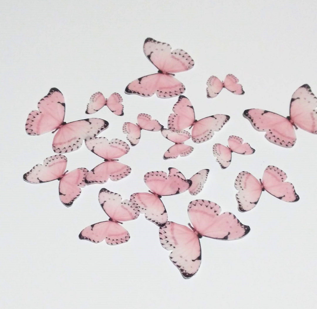 15 Wafer Paper Pink Butterflies. Edible Topper for Cake and Cupcake ...