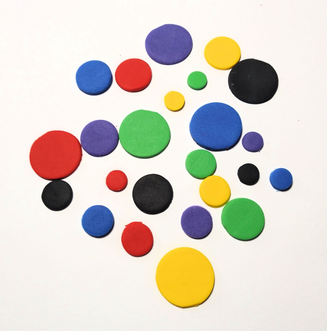 Fondant / Gum Paste Circle Polka Dots Cake and Cupcake Toppers. Set of ...
