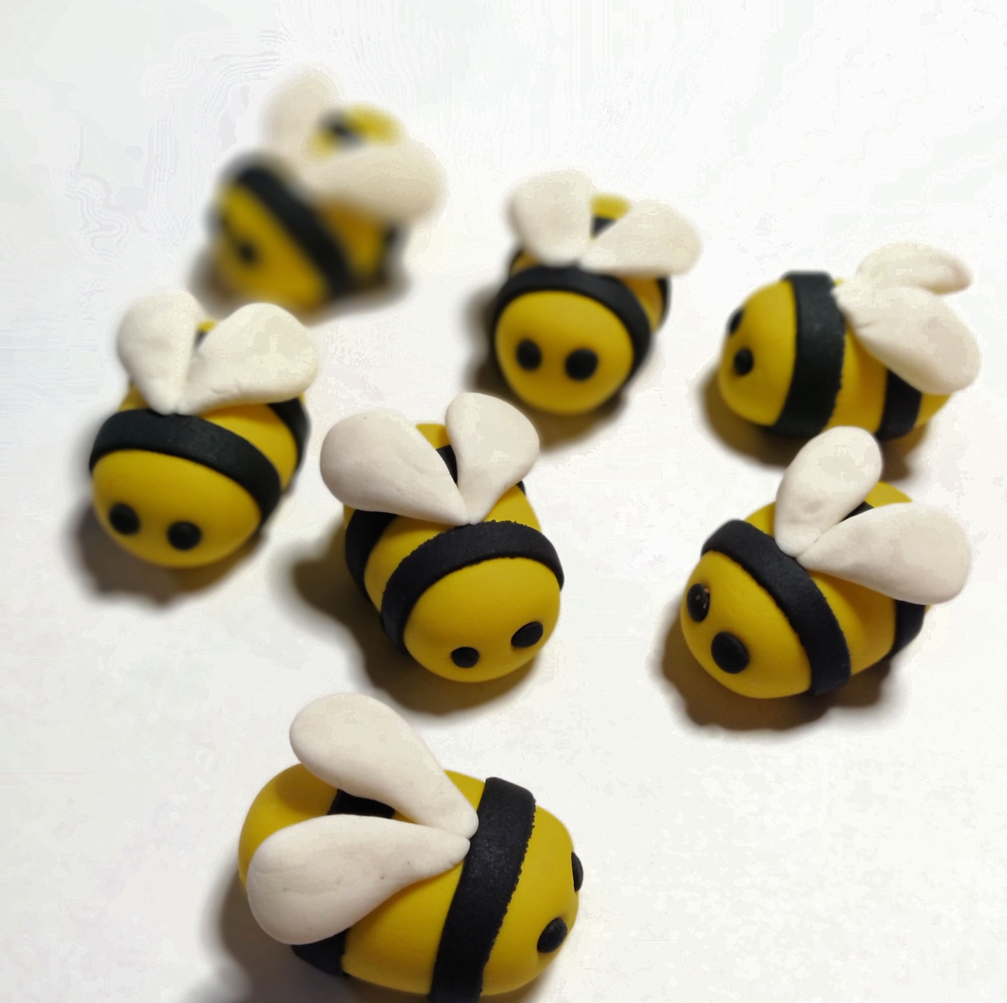 Fondant / Gum Paste Bees Cake or Cupcake Topper. Edible Bees | Etsy
