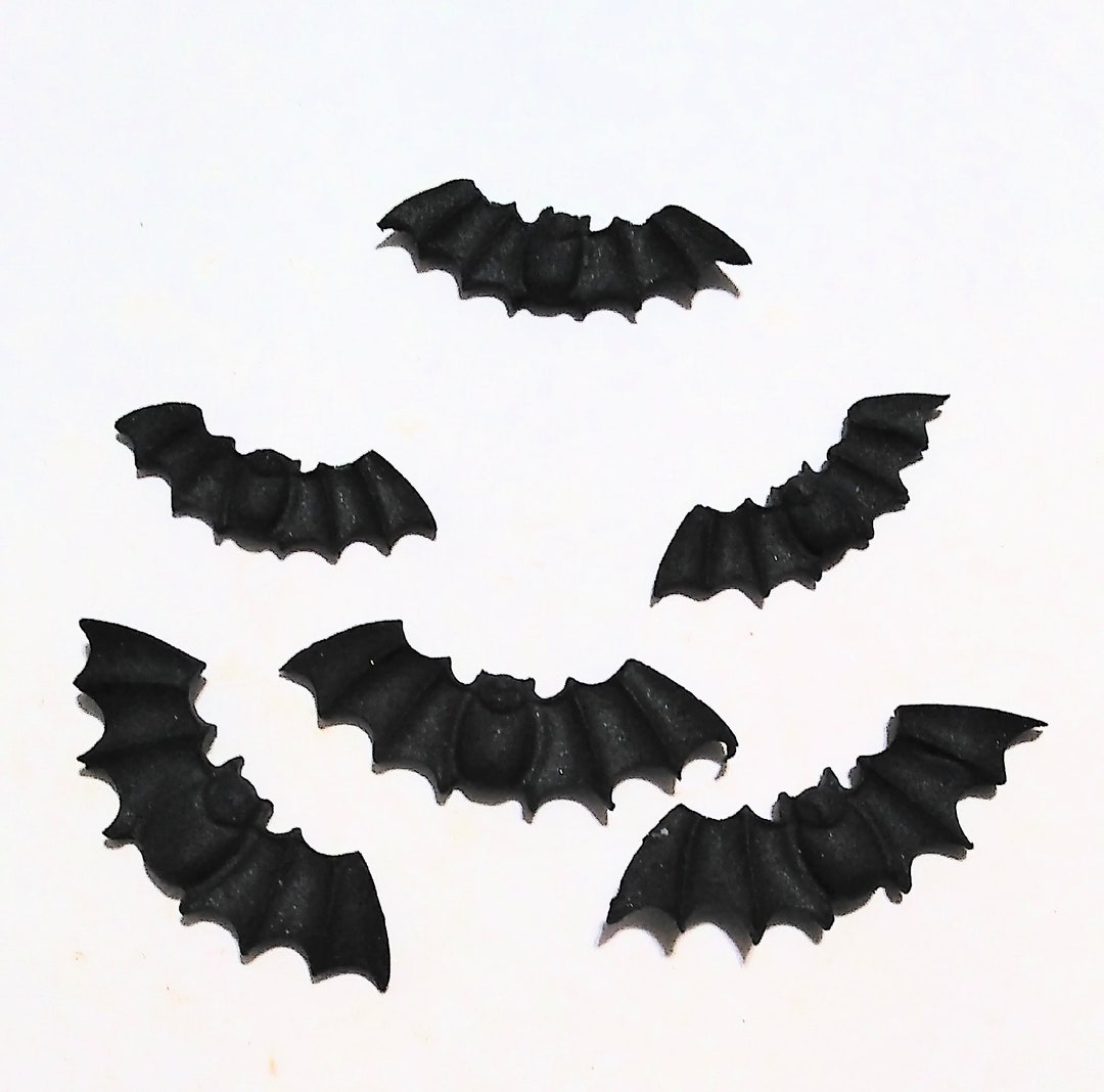Fondant Bats Cake Topper. 12 Edible Black Bats. Halloween Bat Cupcake ...