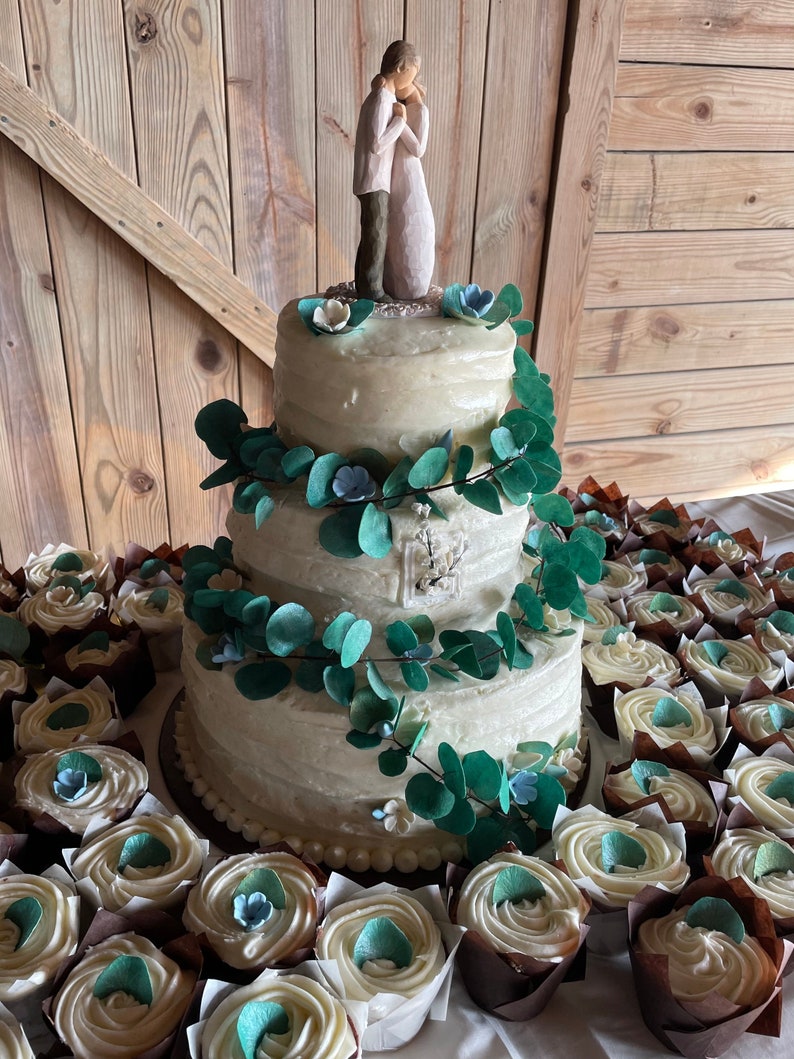 Edible Wafer Paper Eucalyptus Leaves Branch Cake Topper. 8 - Etsy