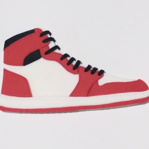 Fondant Sneaker Cake Topper. 6 Inch 2D Basketball Shoe Cake Decoration ...