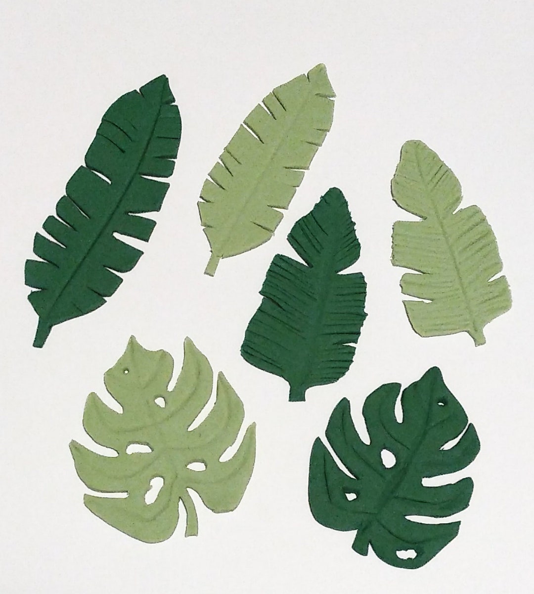 Six Fondant Tropical Leaves Cake Topper. Edible Monstera Leaves. Jungle ...