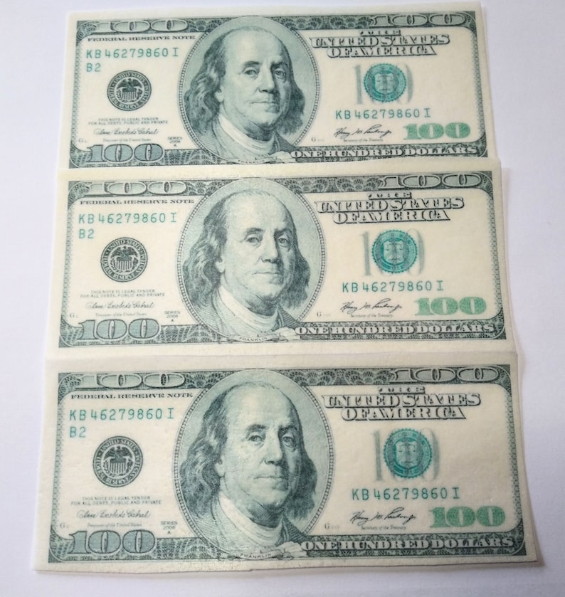Edible Money 100 Dollar Bill From Wafer Paper. Actual Size | Etsy