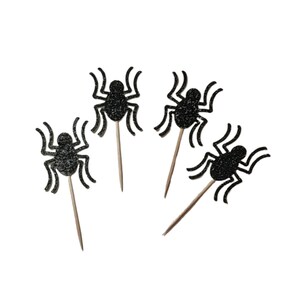 Cardstock Glitter Spider Cupcake Toppers - Etsy