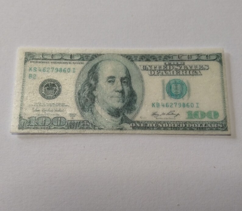 2.5 Inch Edible Money 100 Dollar Bill From Wafer Paper. - Etsy