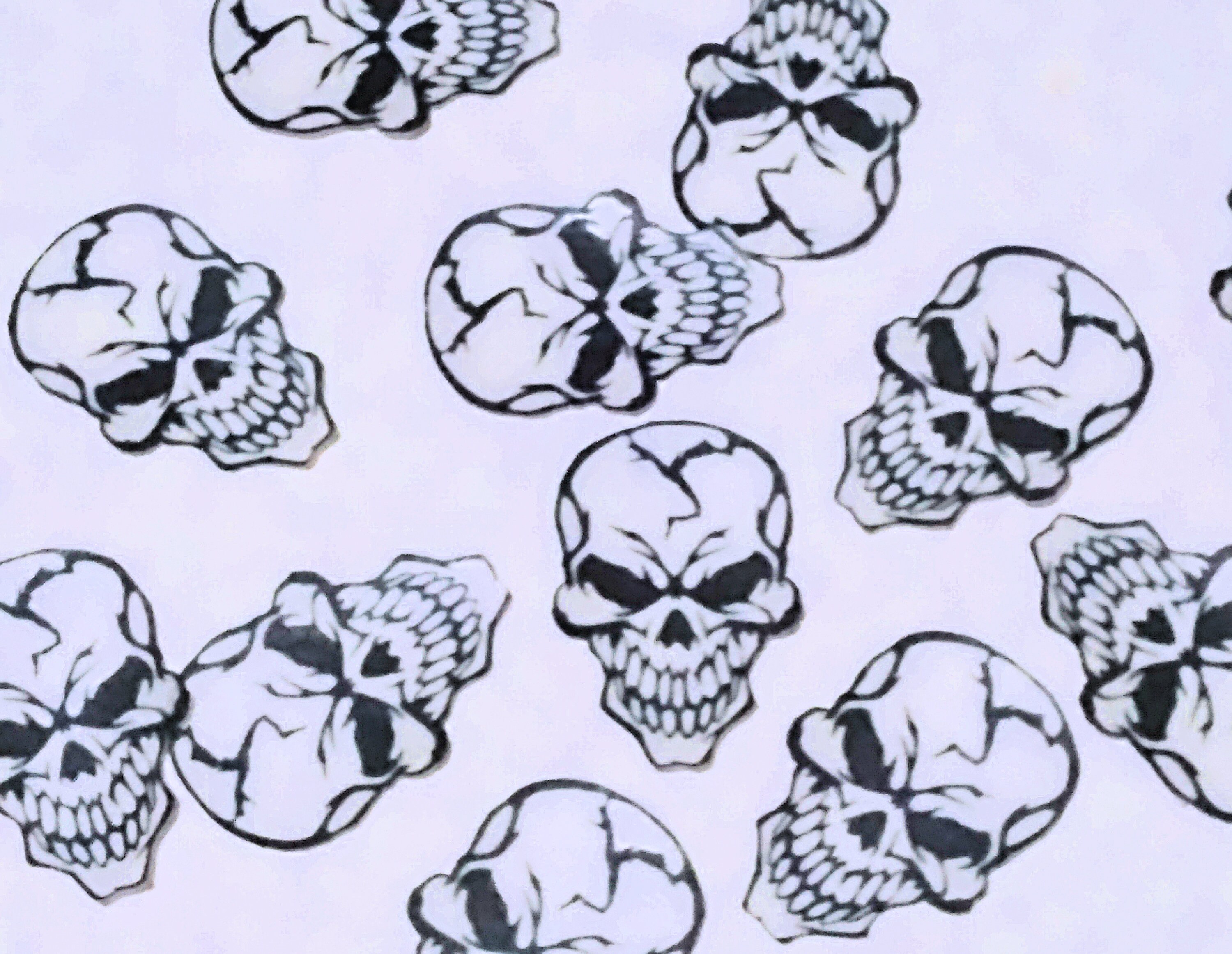 2D Wafer Paper Skulls Cupcake Toppers. Flat 2D Skulls S2 - Etsy