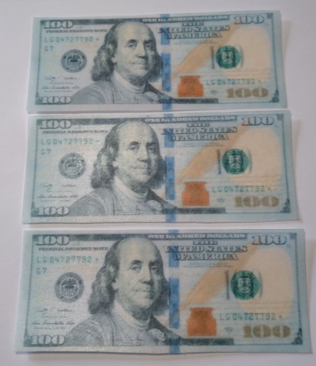 Edible Money 100 Dollar Bill From Wafer Paper. Actual Size, Pre-cut ...