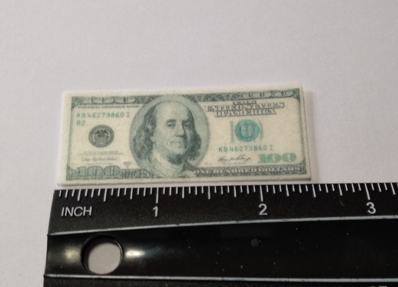 2.5 Inch Edible Money 100 Dollar Bill From Wafer Paper. Pre-cut Topper ...