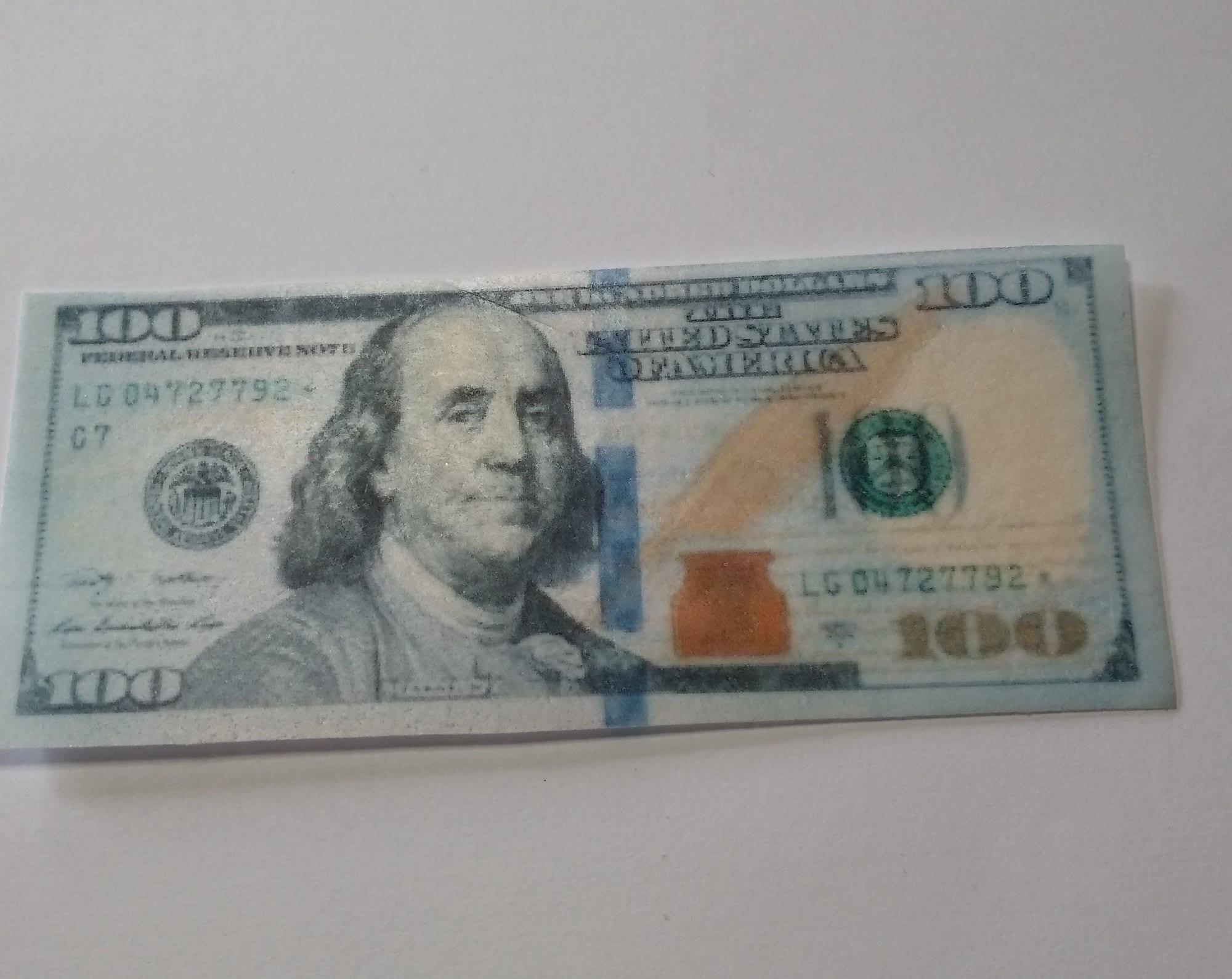 Edible Money 100 Dollar Bill From Wafer Paper. Actual Size, Pre-cut ...