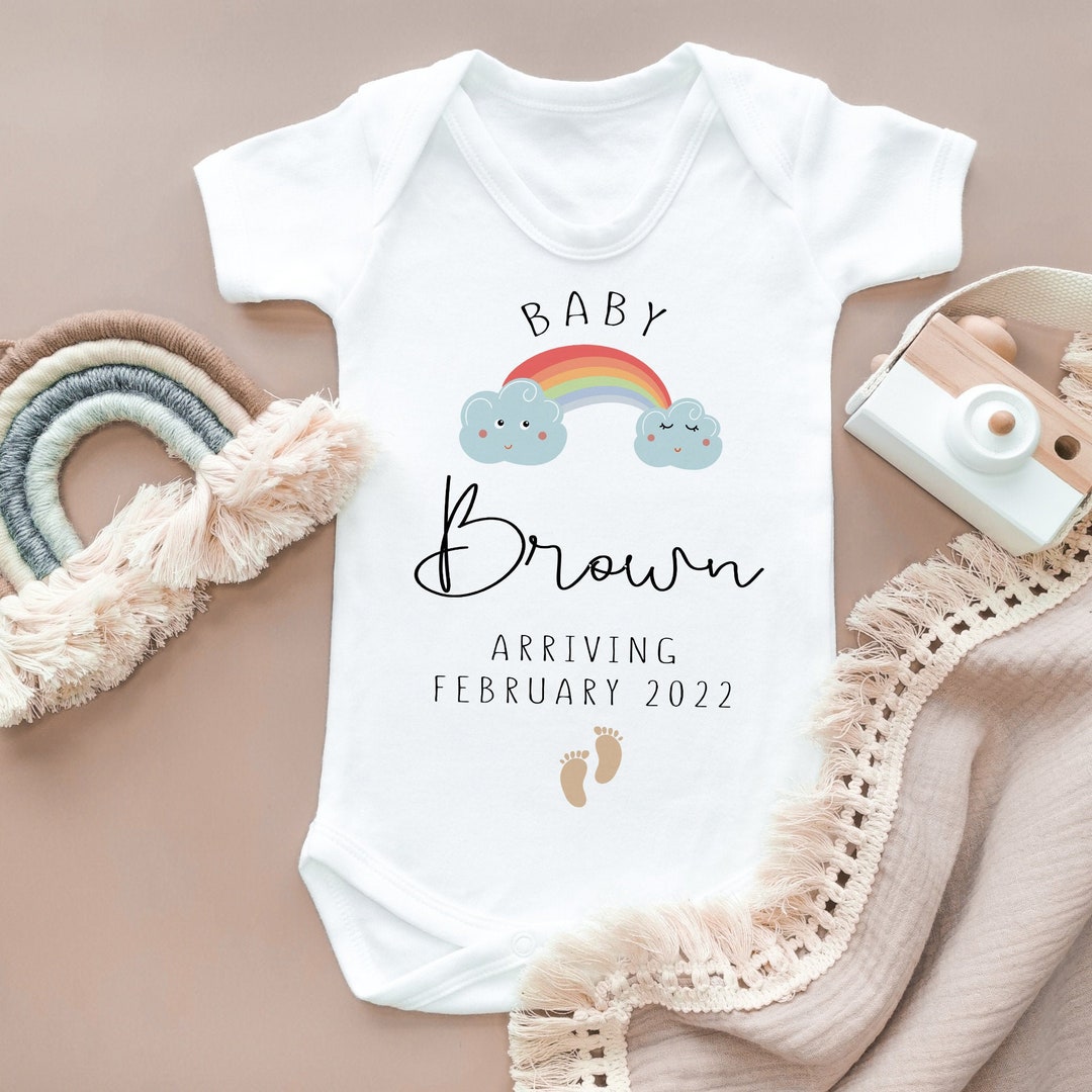 Personalised Name Date Due Coming Soon Onesie Custom Pregnancy ...