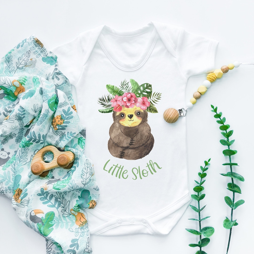 Little Sloth Baby Onesie Bodysuit Funny Sloth Cute Kids Clothing ...