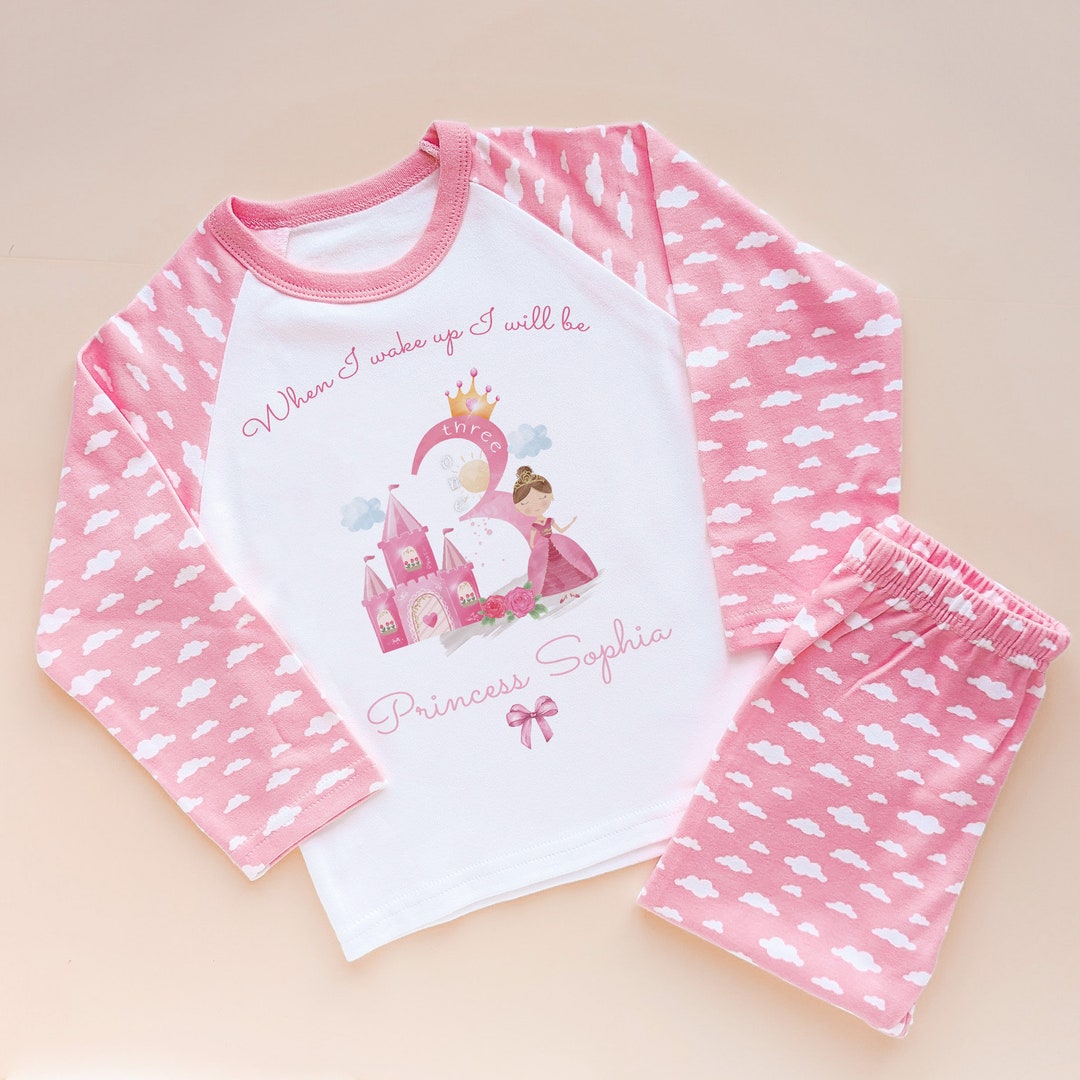 When I Will Wake up I Will Be Three Personalised Pyjamas Set - Princess ...