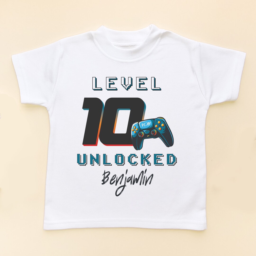 10th Birthday Gamer Personalised Kids Shirt Tenth Birthday Gaming ...