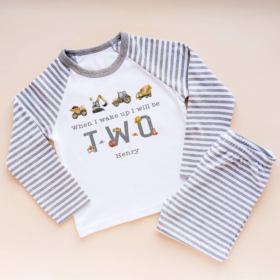 Second Birthday Personalised Pyjamas Set Builder Theme - Etsy UK