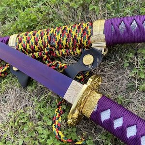 Handmade Purple Blade Katana Violet Samurai Sword Gorgeous Japanese ...