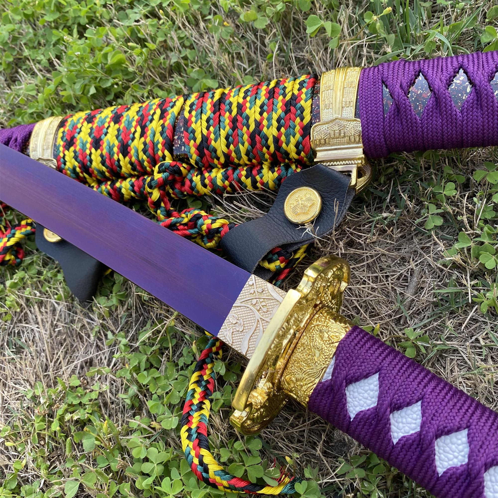 Handmade Purple Blade Katana Violet Samurai Sword Gorgeous Japanese ...