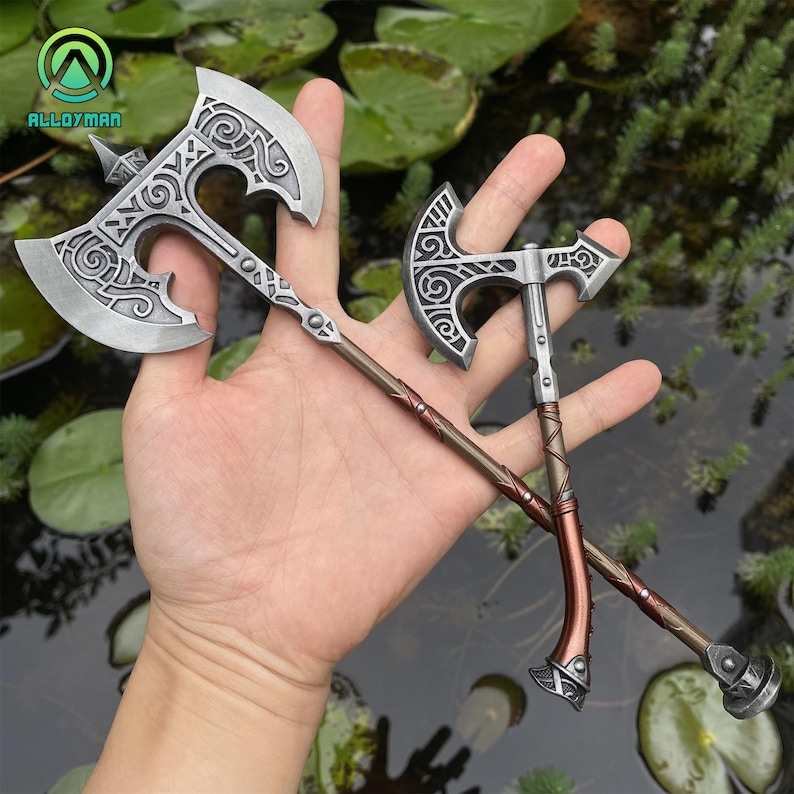 Handmade Viking Style 1/6 Scale Middle Age Steel Sword Axe War Hammer ...