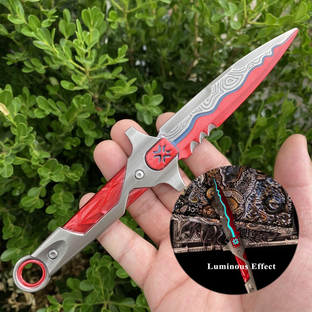 Game Knife Red Metal VCT Luminous Knife Replica Life Size Safe Blunt ...