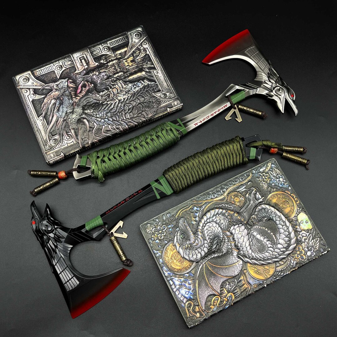 Life-size Metal Bloodhound Heirloom Raven Bite Axe Collectible Apex ...