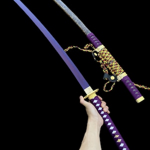 Handmade Purple Blade Katana Violet Samurai Sword Gorgeous Japanese ...