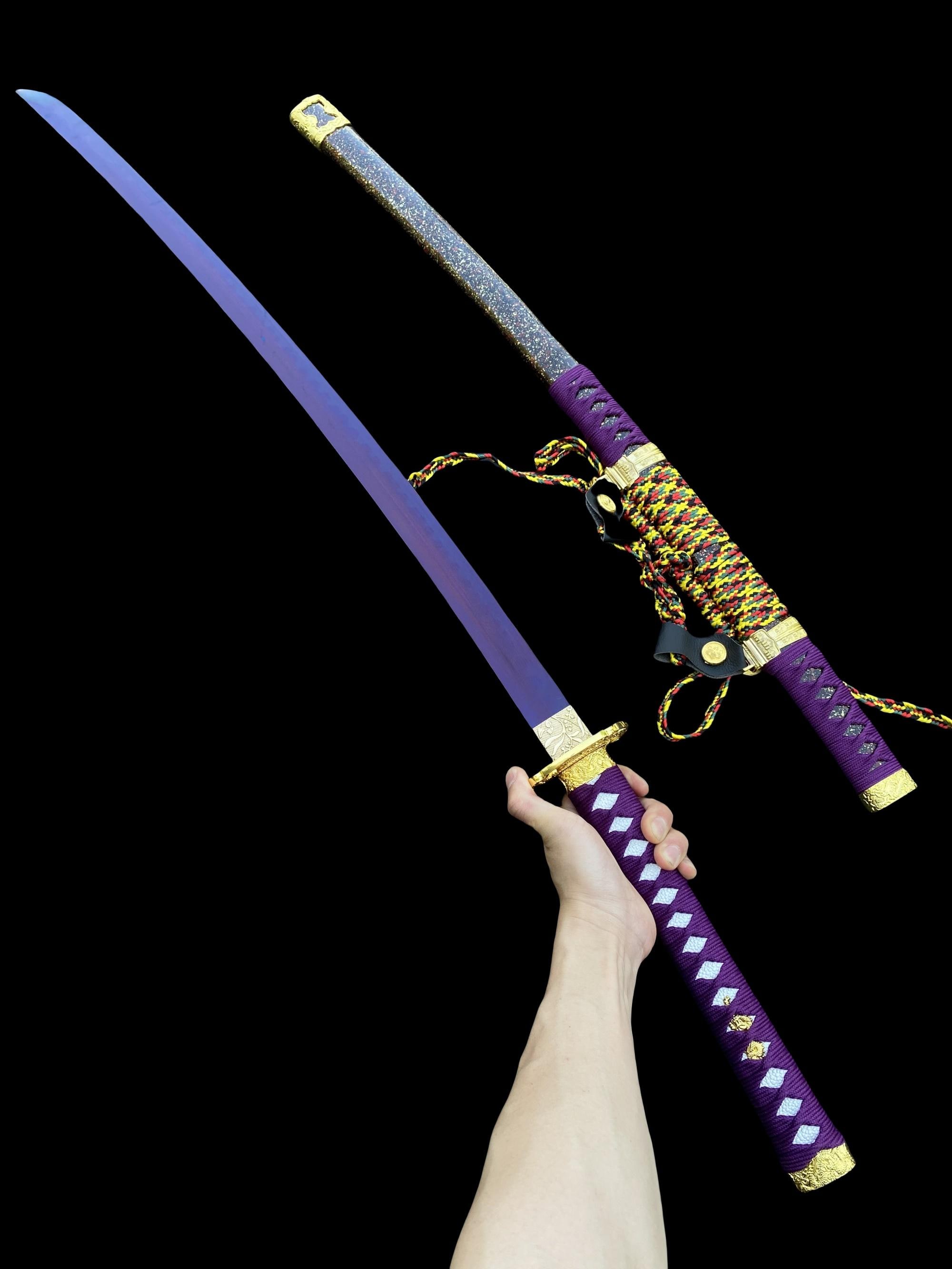 Handmade Purple Blade Katana Violet Samurai Sword Gorgeous Japanese ...