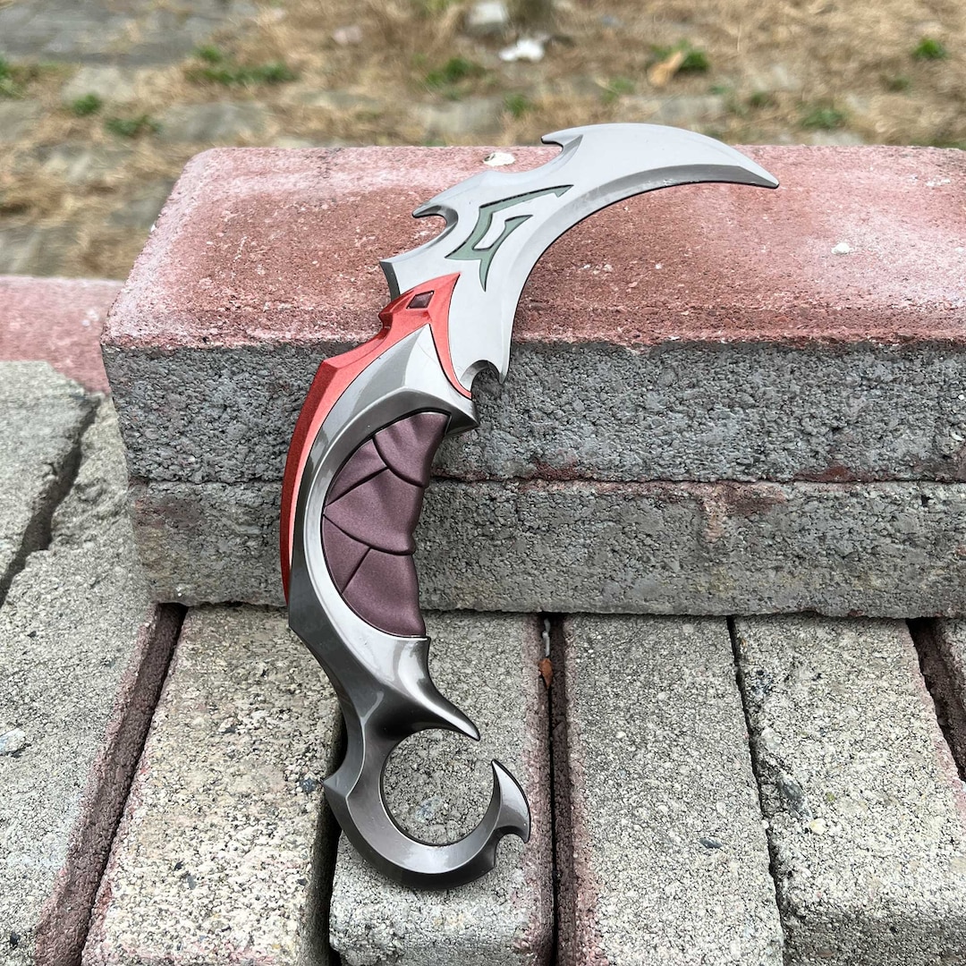Red Reaver Karambit Reaver Knife Blunt Blade Metal Replica Gamer ...