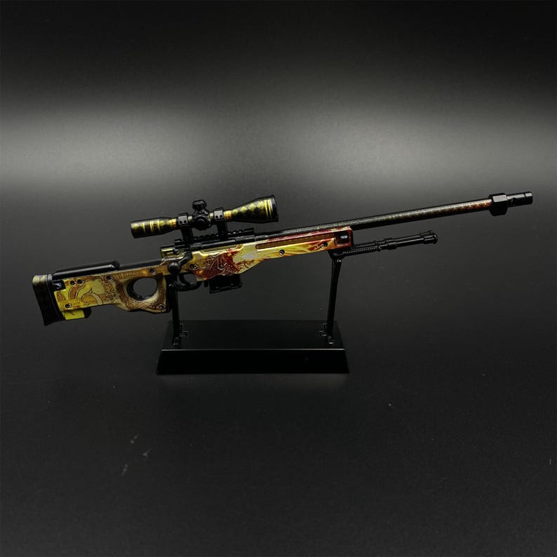 CSGO AWP Lore Skin Gun Miniature Doll Figure Awm Dragon Lore Small Gun ...