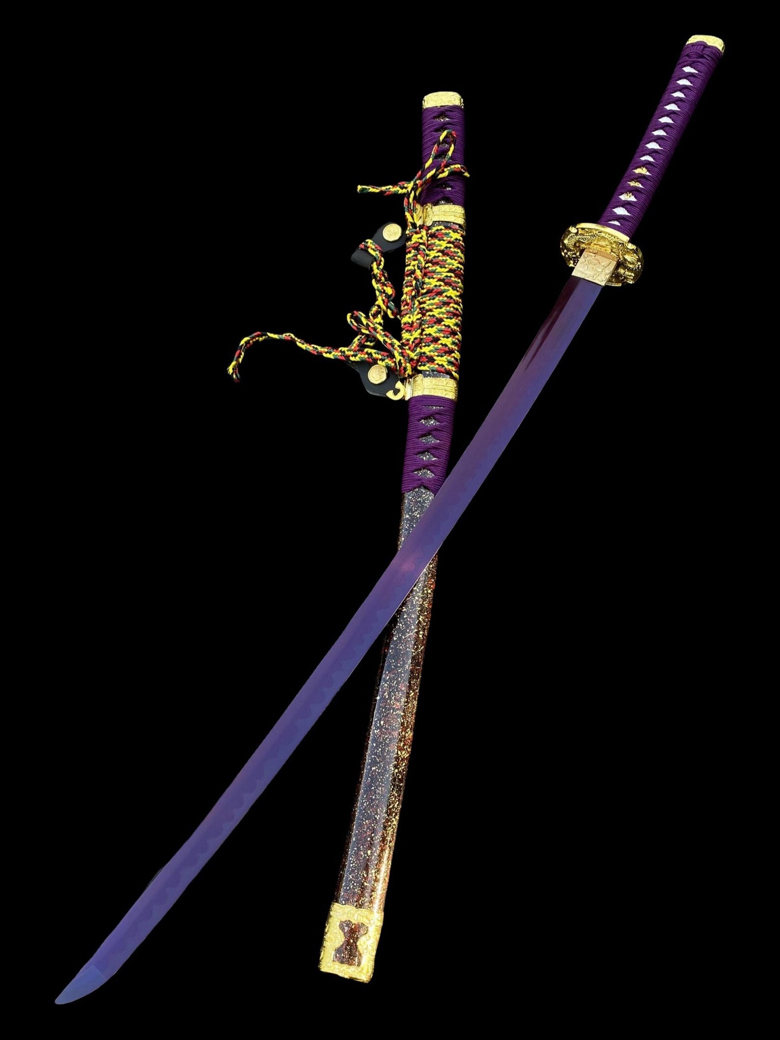 Handmade Purple Blade Katana Violet Samurai Sword Gorgeous Japanese ...