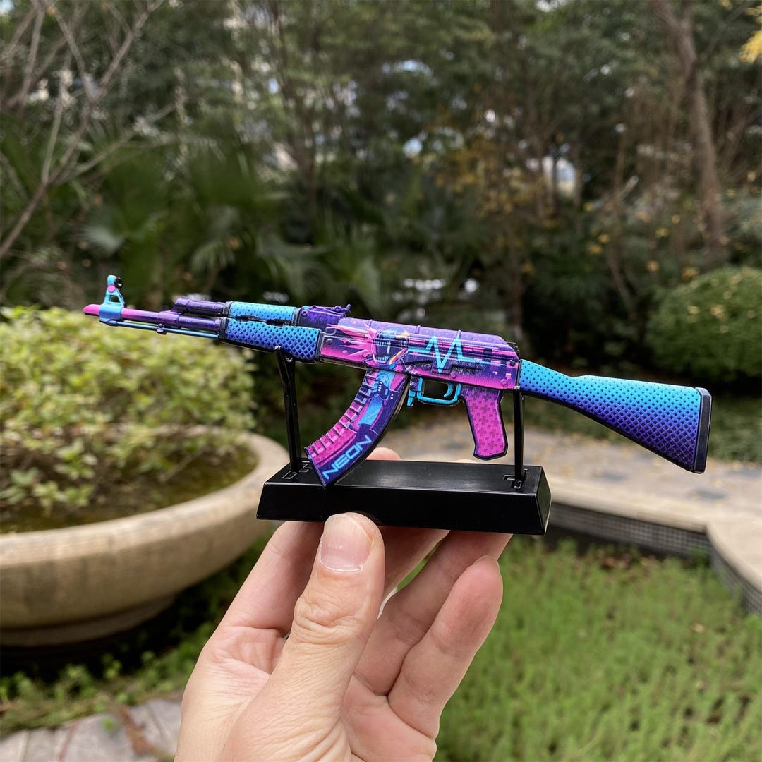 CSGO Tiny AK-47 Neon Rider Miniature Coole CS2 Gamer Tiny Gun Sammlung ...