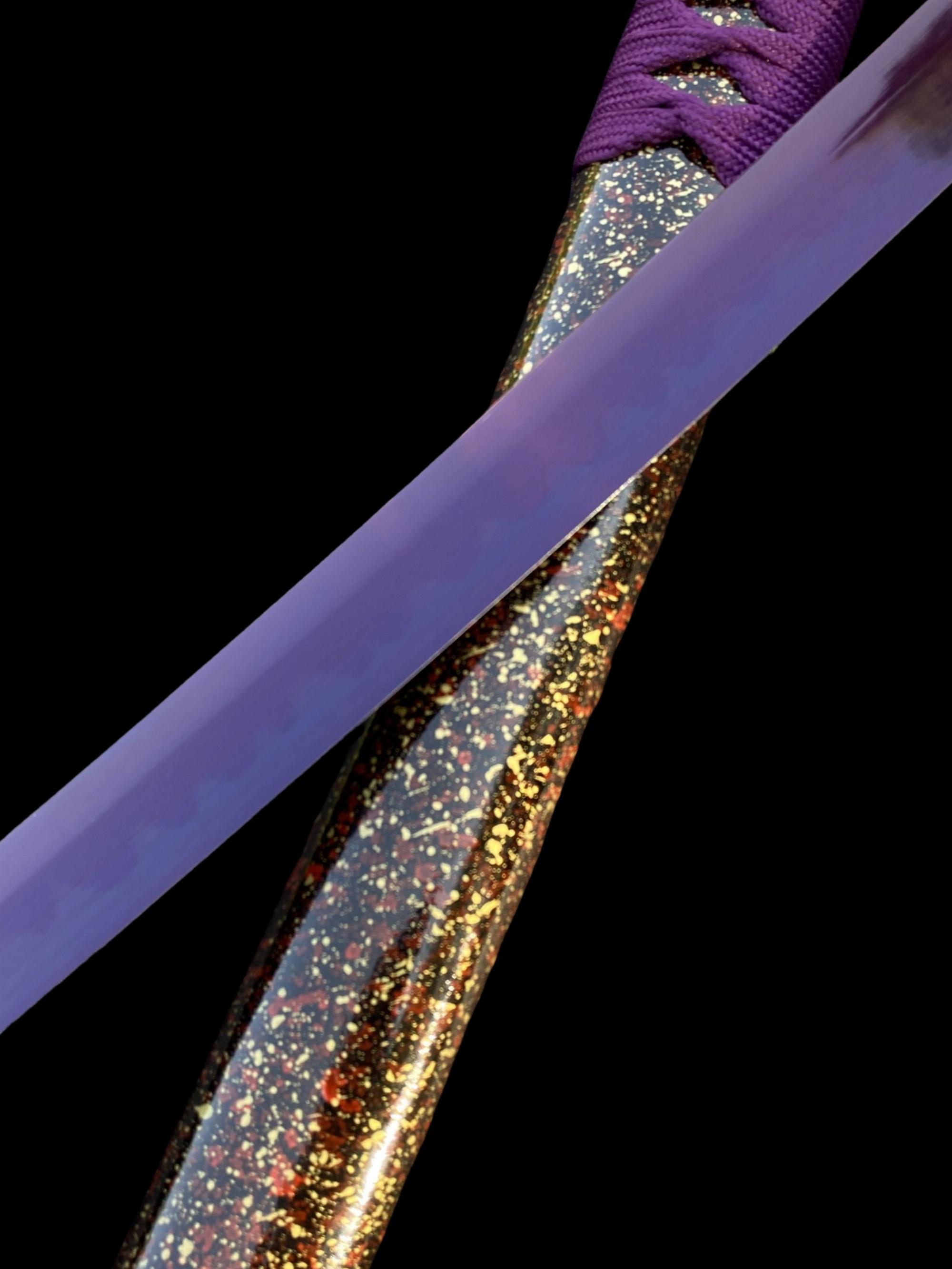 Handmade Purple Blade Katana Violet Samurai Sword Gorgeous Japanese ...