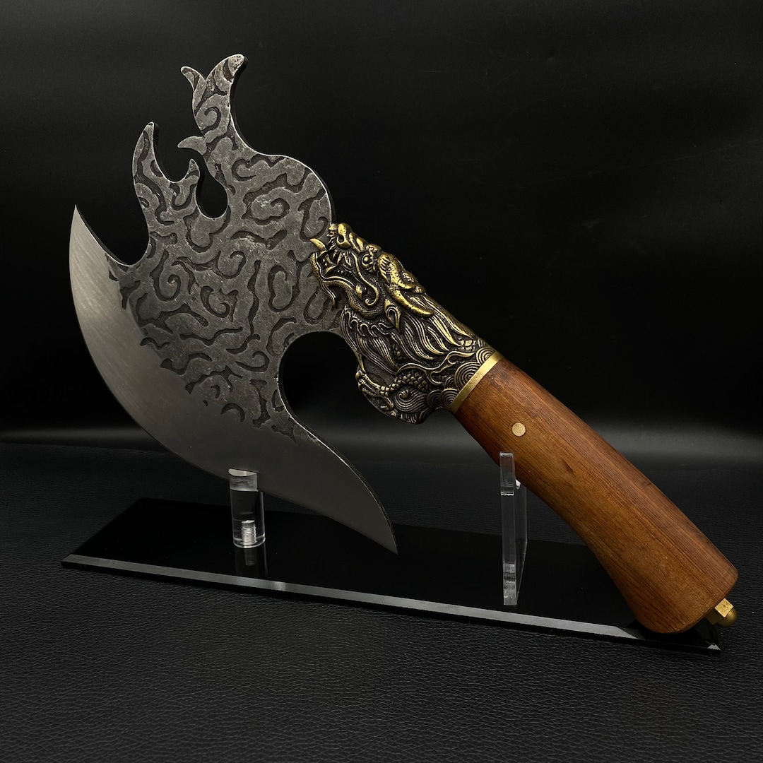 Hand-forged Dragon Head Axe Battle Axe Chinese Ancient Short War Axe ...