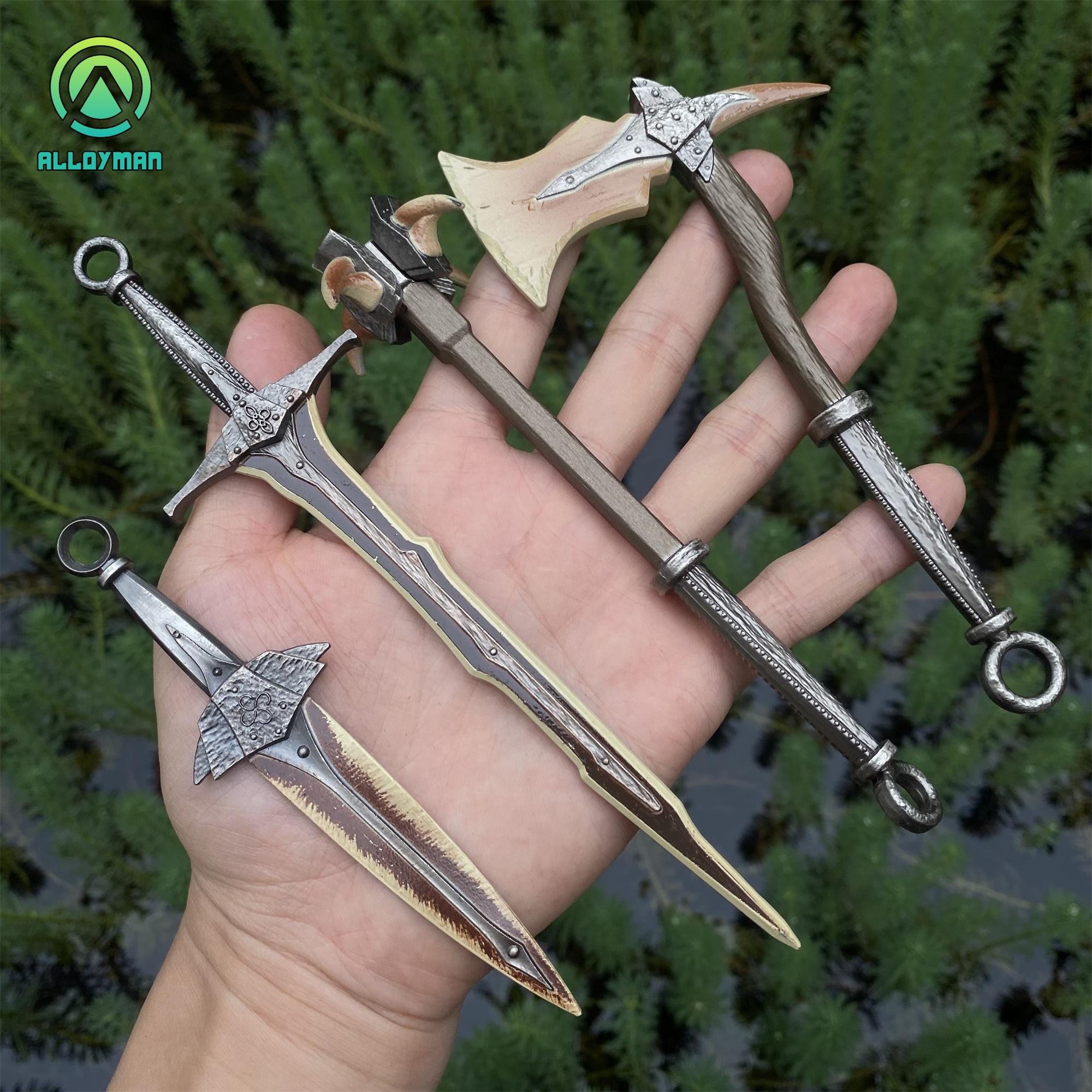Handmade Skyrim 1/6 Scale Dragon Bone Weapon Miniatures 8 in 1 Pack ...
