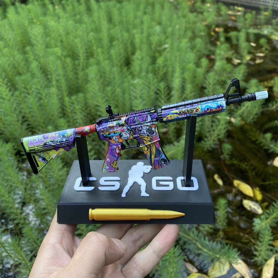 CS2 Metal M4A4 Miniature in Living Color M4 Tiny Gun With 3D Printed ...