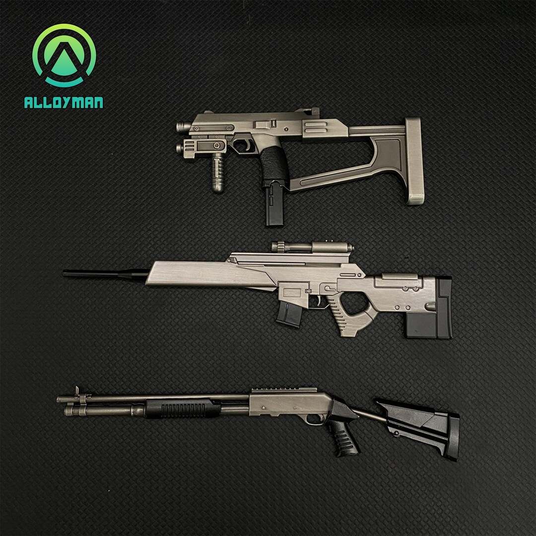 1/6 Scale Metal Re4 Leon Riot Shotgun Prop TMP SMG Miniature Stingray ...