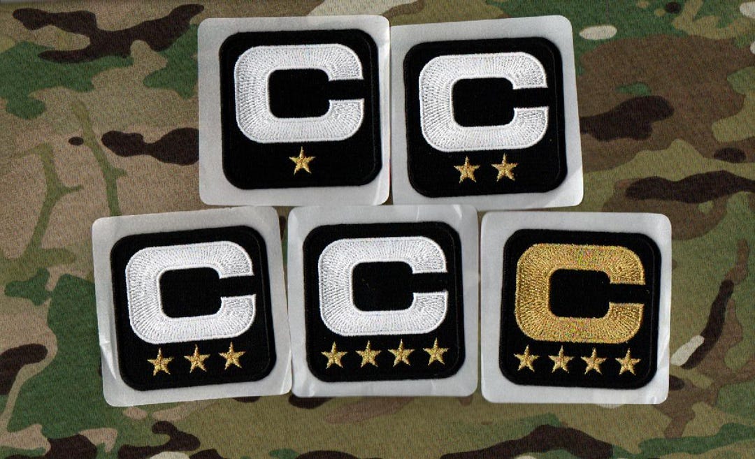 N/F/L/ Generic 1 Star Through 4 Star Black CAPTAINS PATCH C-patch ...