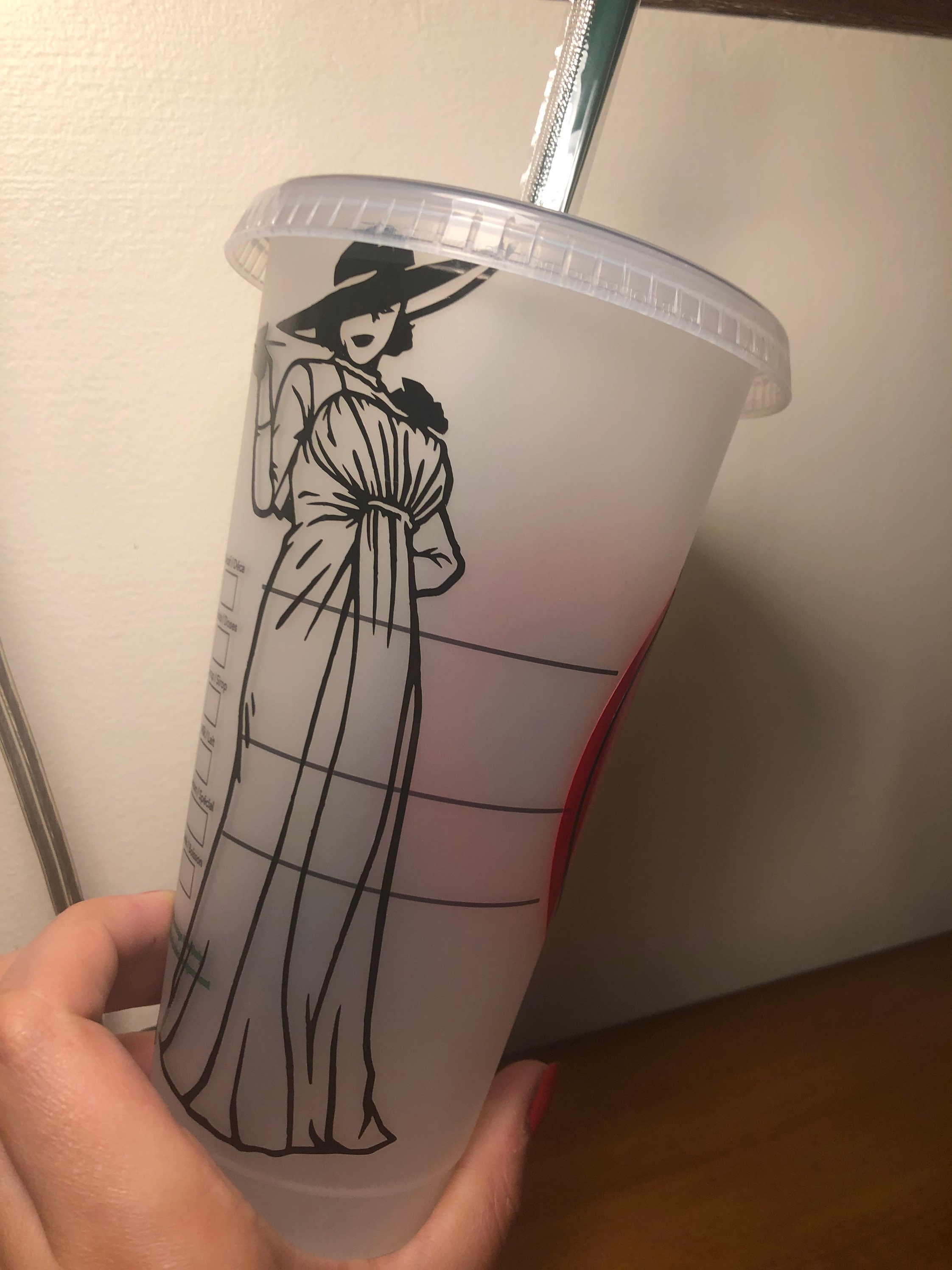 Lady Dimitrescu Reusable 24 Oz Starbucks Cup With Sealed Straw - Etsy