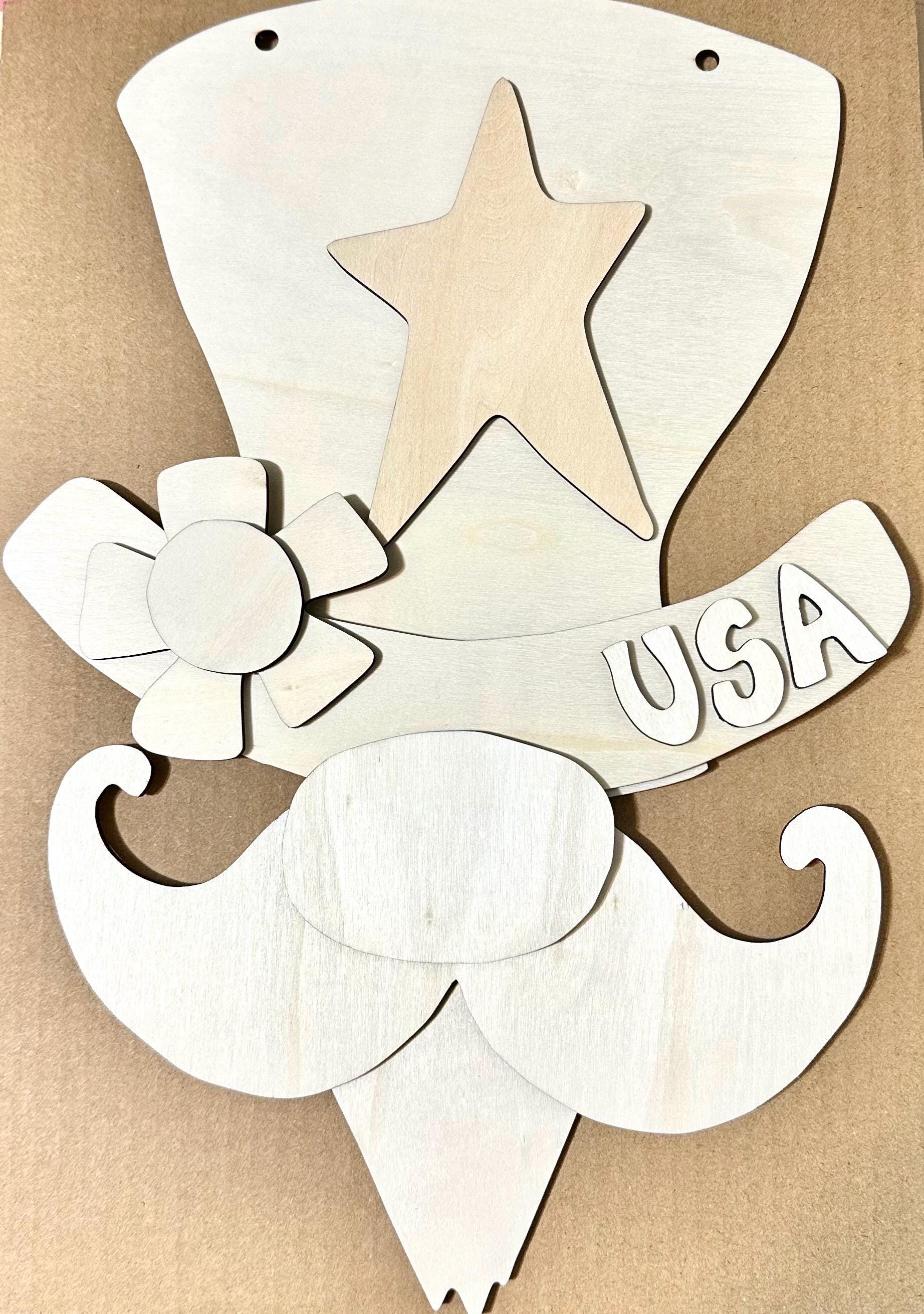 Uncle Sam Sign or Door Hanger Wood Cut Out for DIY Painting - Etsy