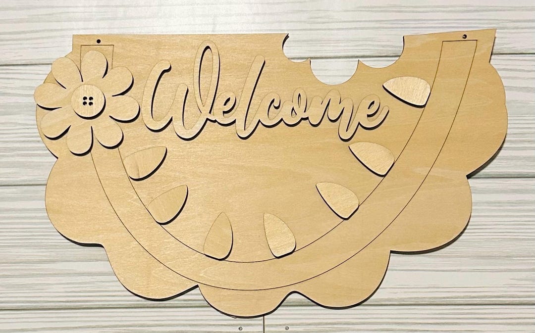Wonky Watermelon Welcome Sign Wood Cut Out for DIY Painting - Etsy