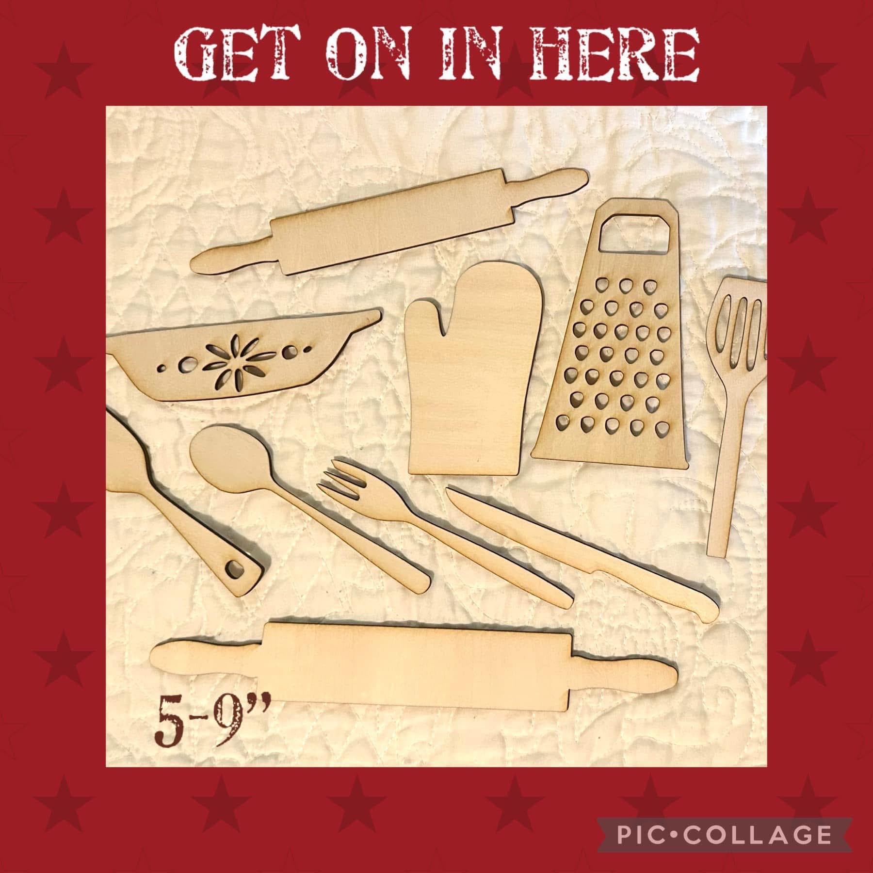 Set of Kitchen Themed Wood Cutouts for Crafting - Etsy