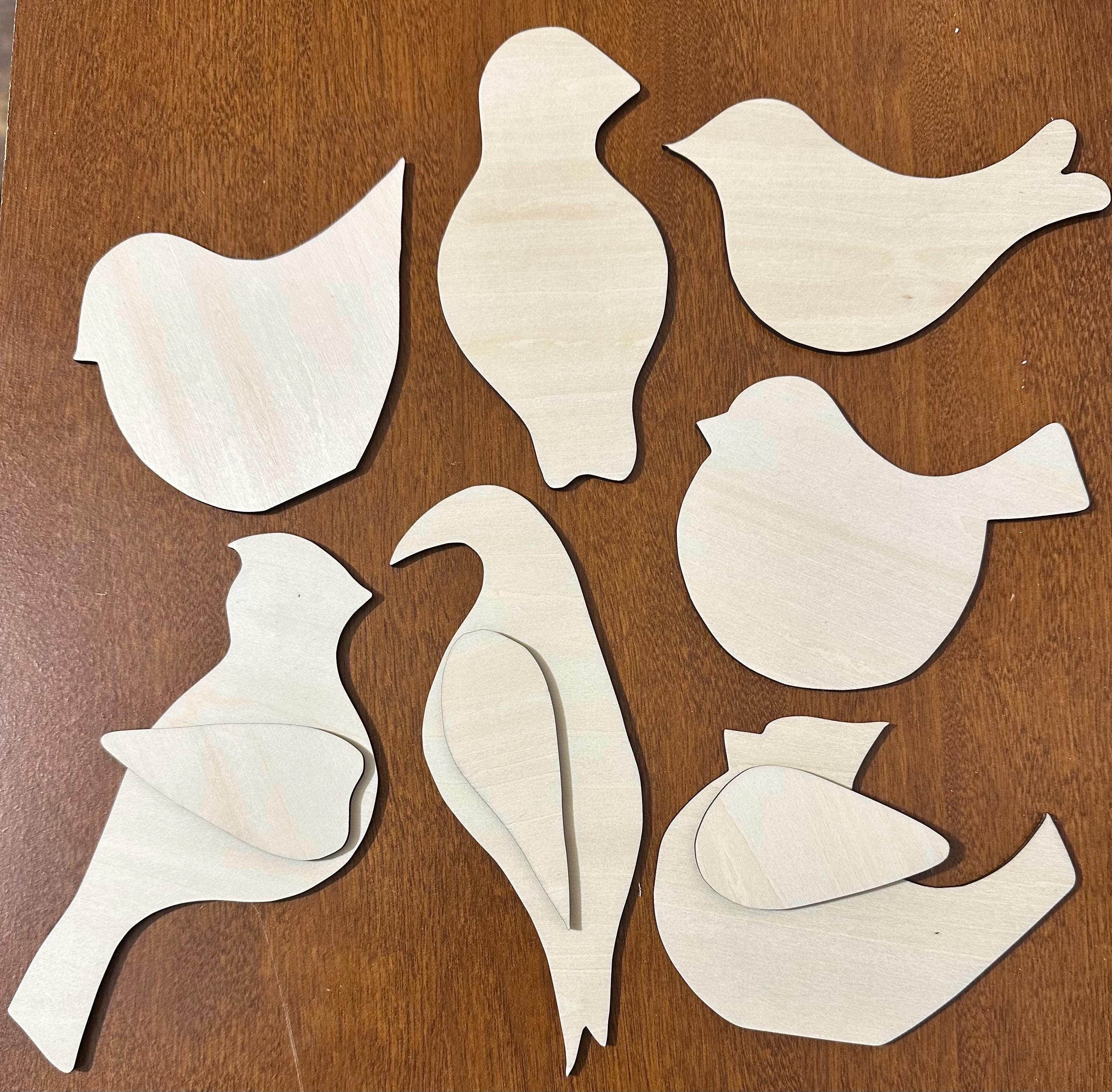 Set of 7 Various Bird Wood Cutouts for Crafting - Etsy