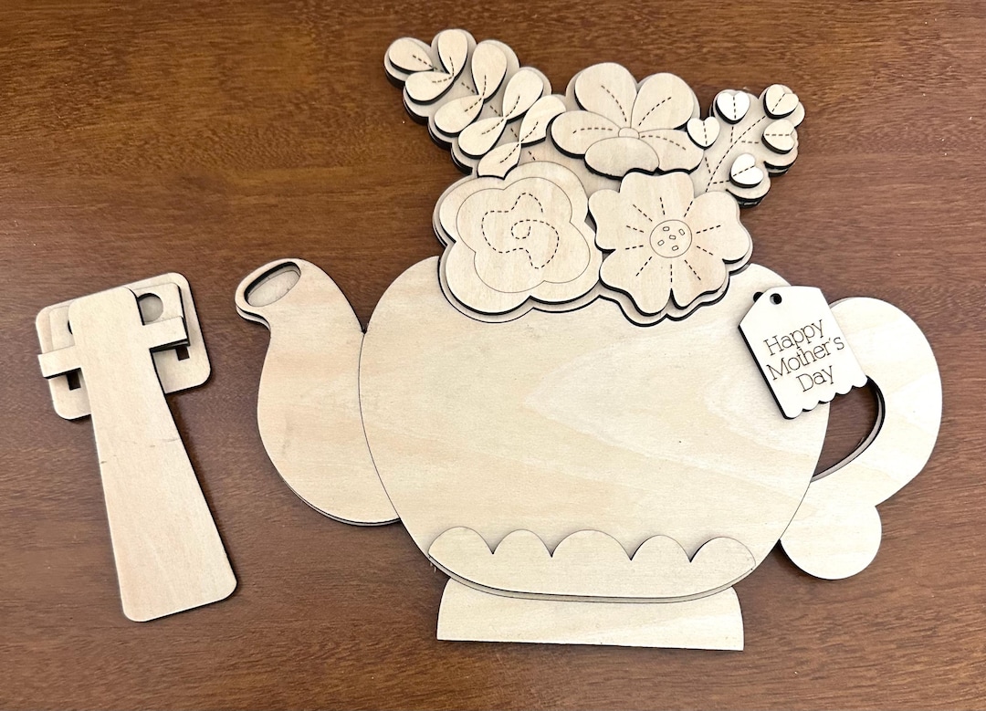 Super Cute Mother’s Day Tea Pot Wood Kit for DIY Painting! - Etsy