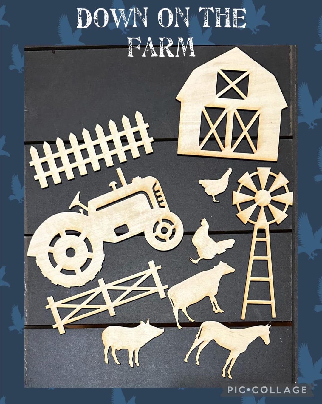 Set of Farm Themed Wood Cutouts for Crafting - Etsy