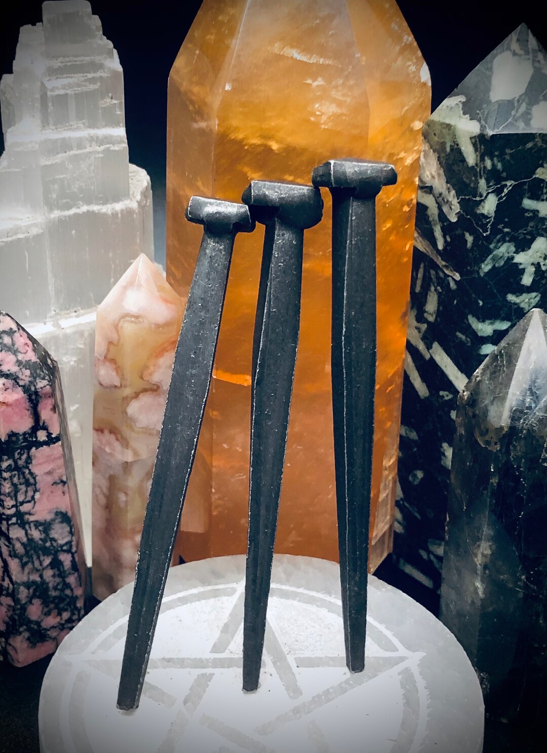 3 Pack of 3 Inch Rose Heads Nails for Binding Magick, Protection Magick ...