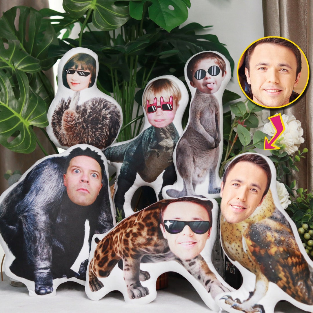 Personalized Human Face Animal Pillow,custom Photo Cushion, Spoof Gifts ...