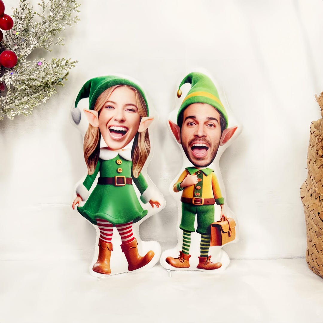 Custom Elf Pillow - Photo to Plush Doll, Personalized Christmas Gift to ...
