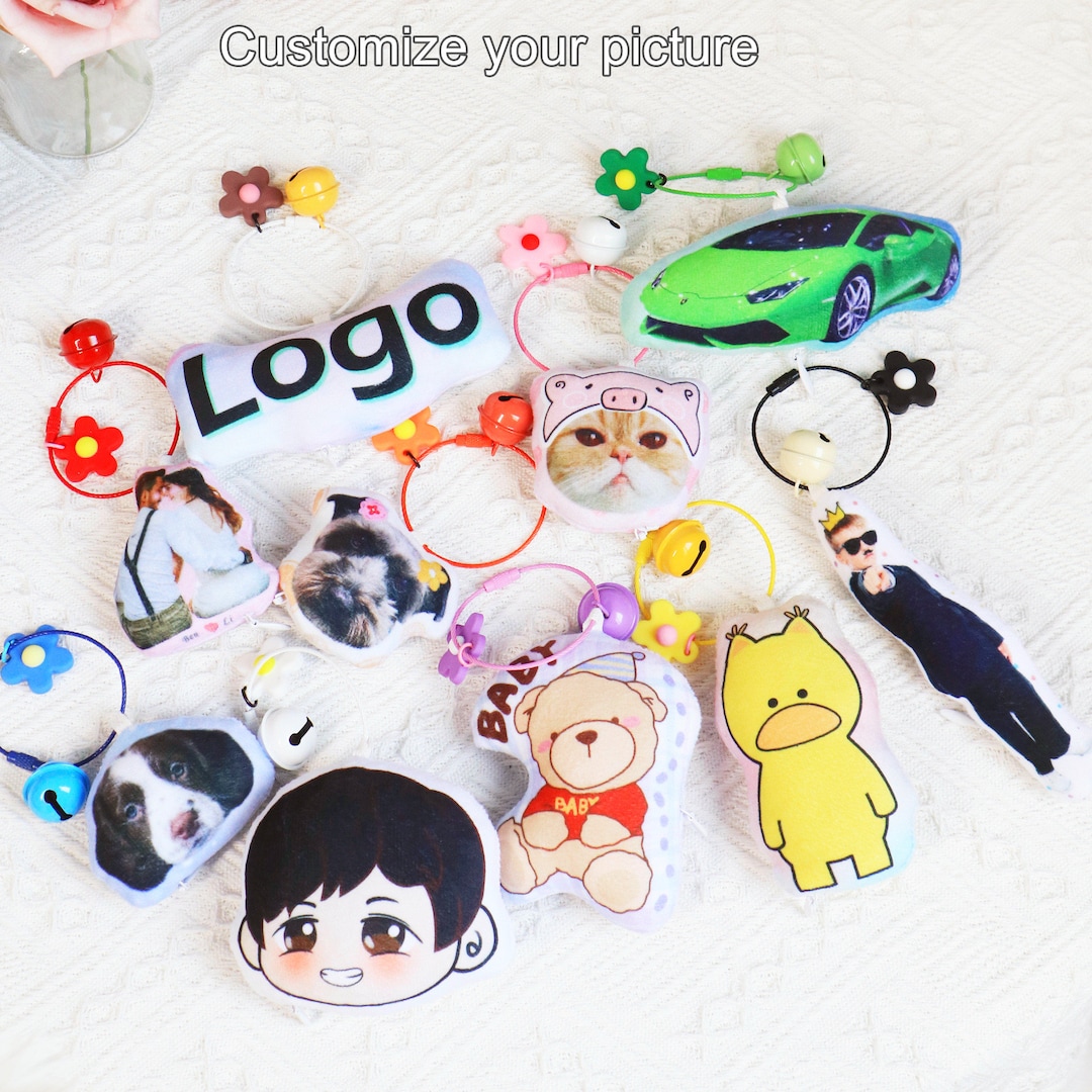 Custom Photo Plush Keychain: Personalized Pet/mascot Bag Pendant - Etsy