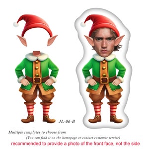 Custom Elf Doll Face Pillow, Personalize Photo Pillow, Girl Christmas ...